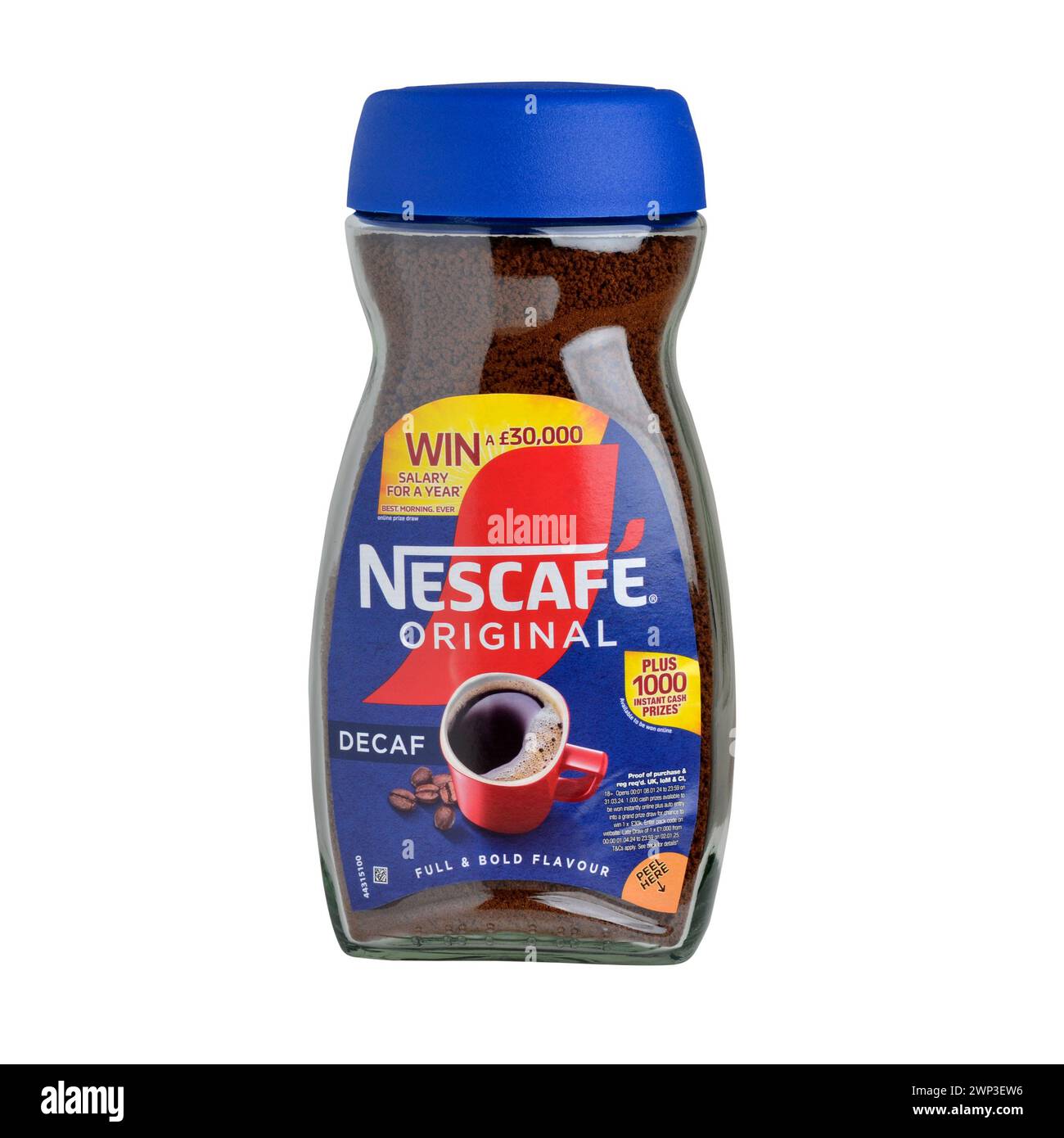 Jar of Nescafe 300g Decaf Instant Coffee on white background Stock ...