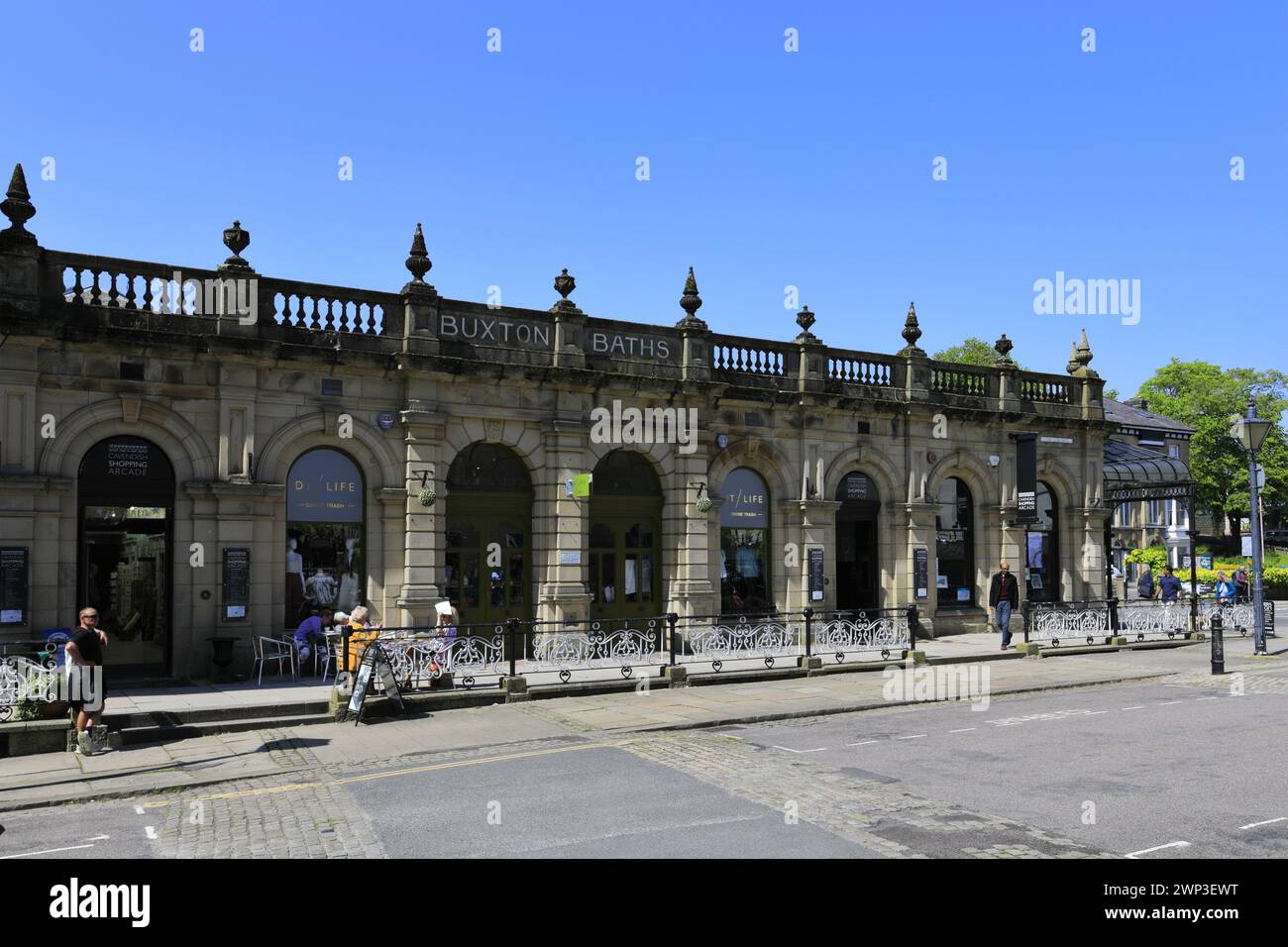 The Buxton Baths in the Cavendish Shopping Arcade, Buxton town, Peak District National Park ...