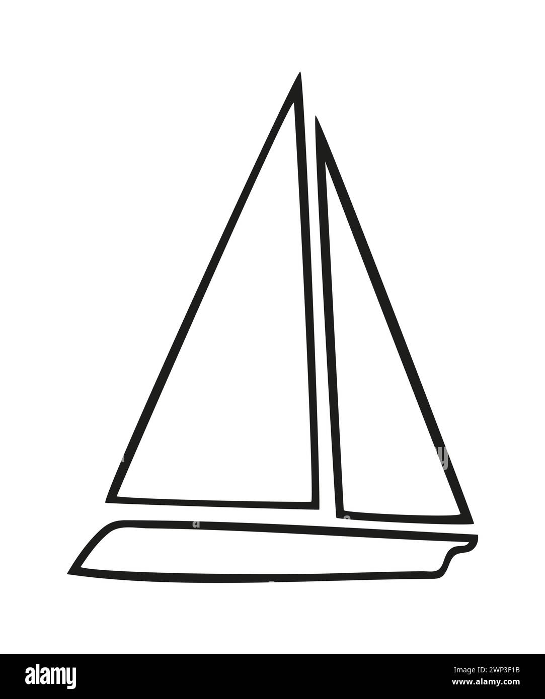 Sail boat symbol, simple style outline silhouette icon Stock Vector ...