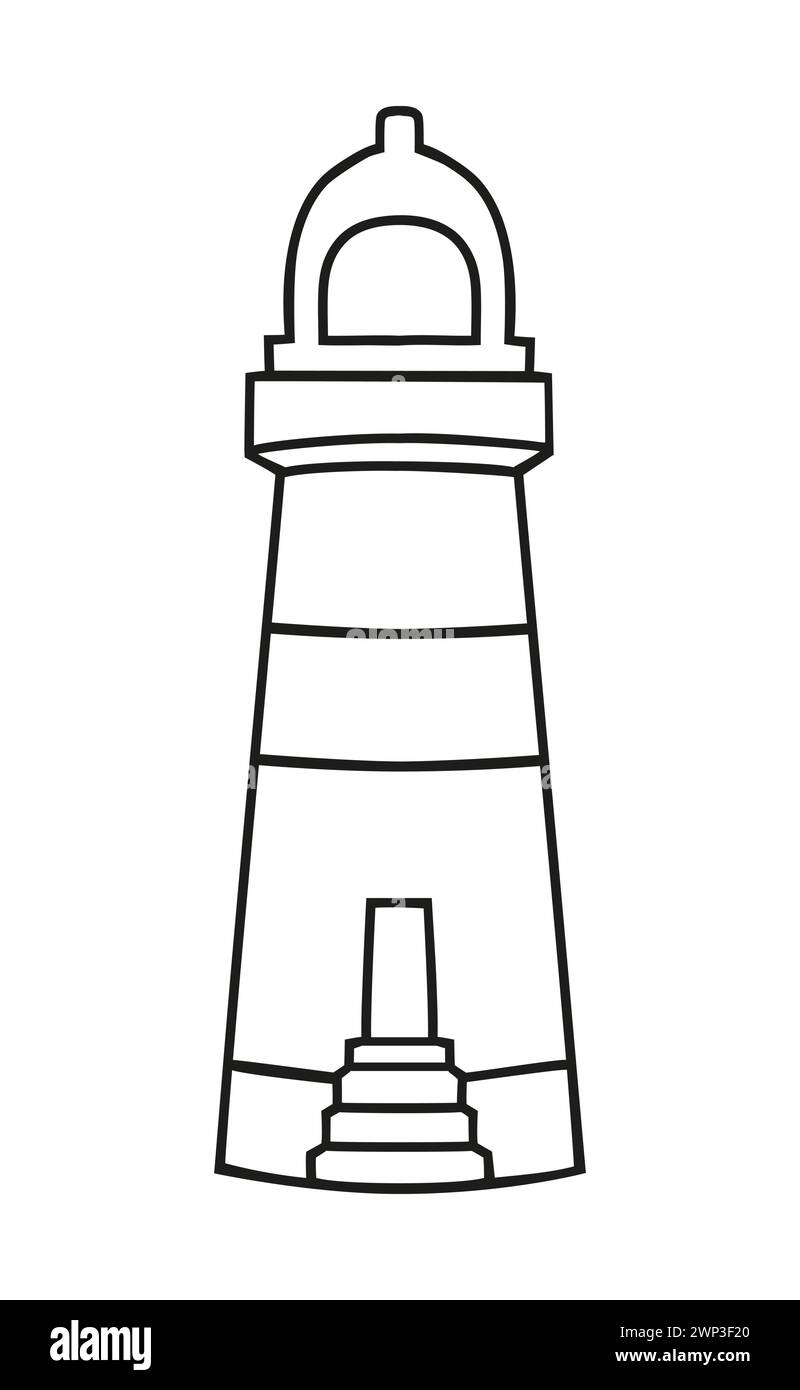 Lighthouse symbol, simple style flat silhouette icon Stock Vector Image ...
