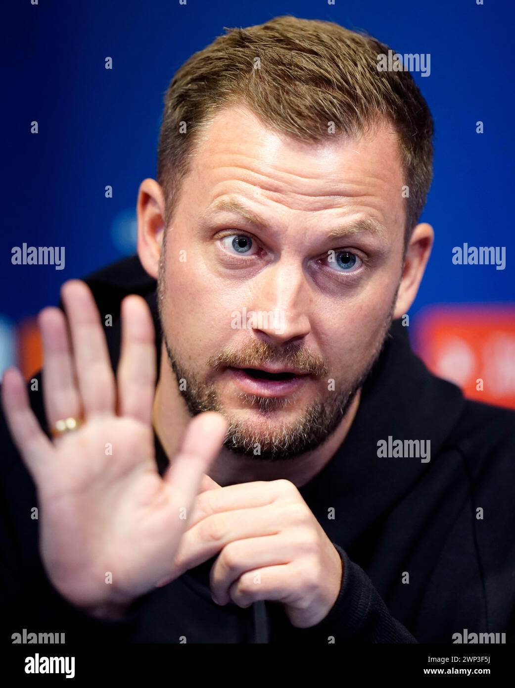 FC Copenhagen manager Jacob Neestrup during a press conference at the ...