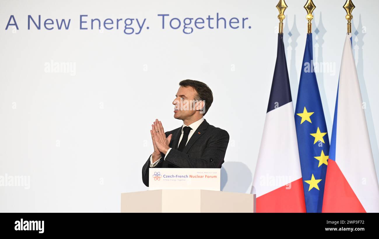 Prague, Czech Republic. 05th Mar, 2024. French President Emmanuel ...