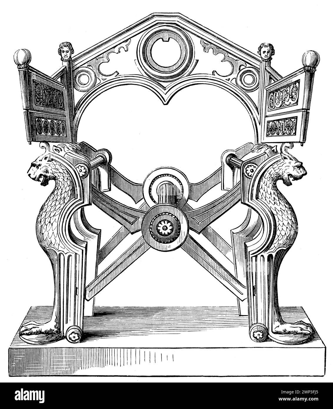 Throne of Dagobert I, King of the Franks, 603-639 Stock Photo - Alamy