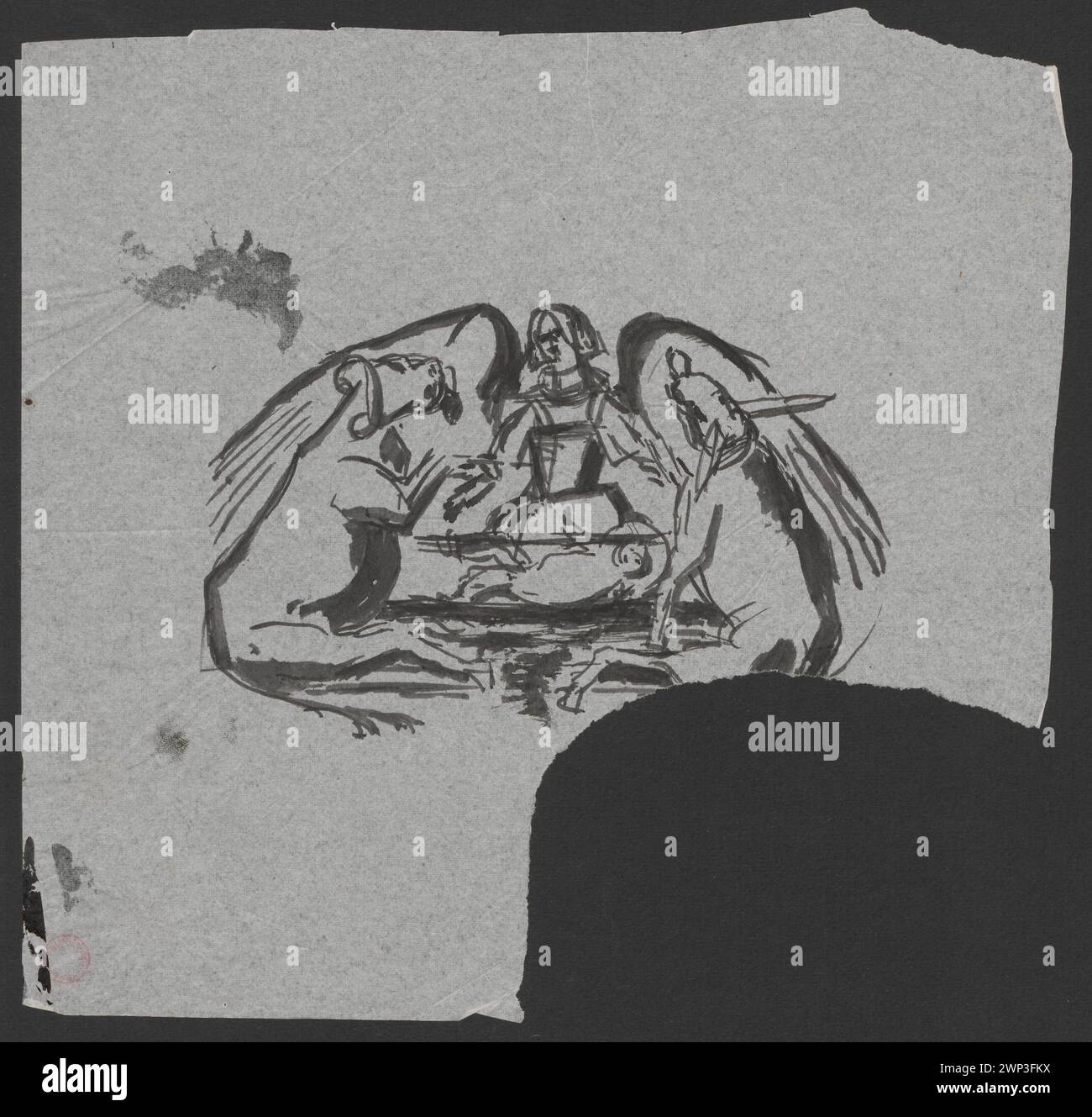 Variant vignette for the final design of 'Pastor' card by Tadeusz ...