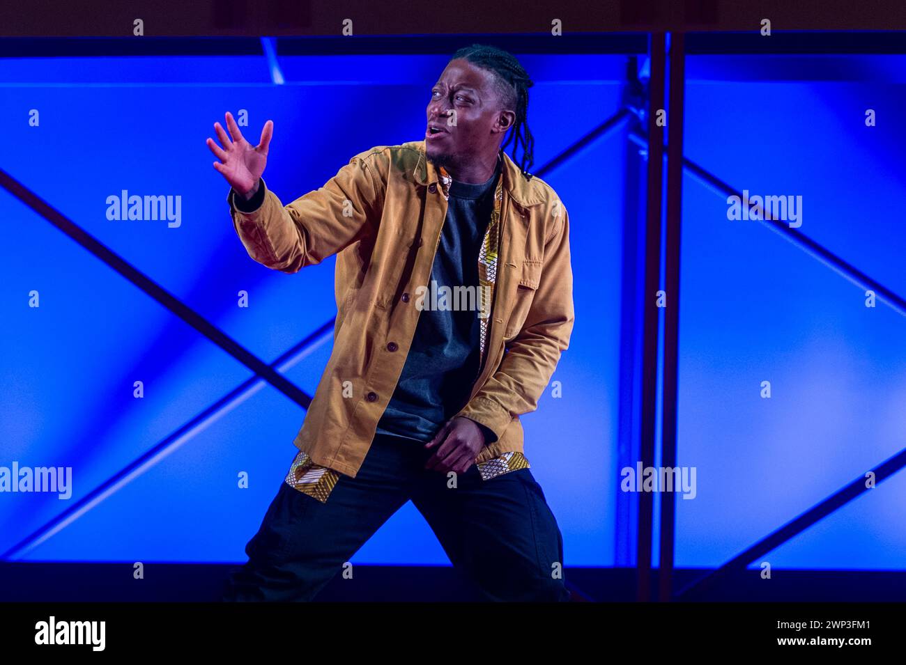 London, UK. 5 March 2024. The cast of six perform at a photocall for ...
