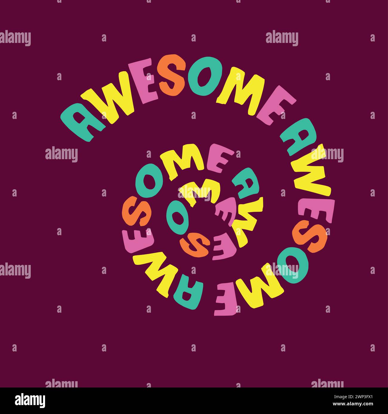 Awesome spiral Typography colourful kids graphic design for t shirt ...