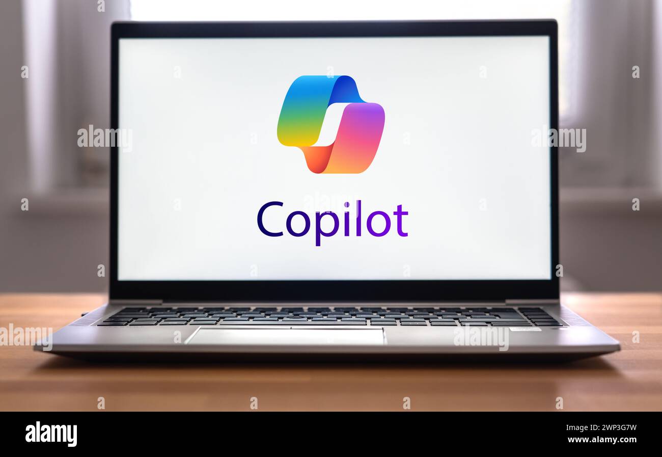 Microsoft Copilot software displayed on laptop Stock Photo - Alamy
