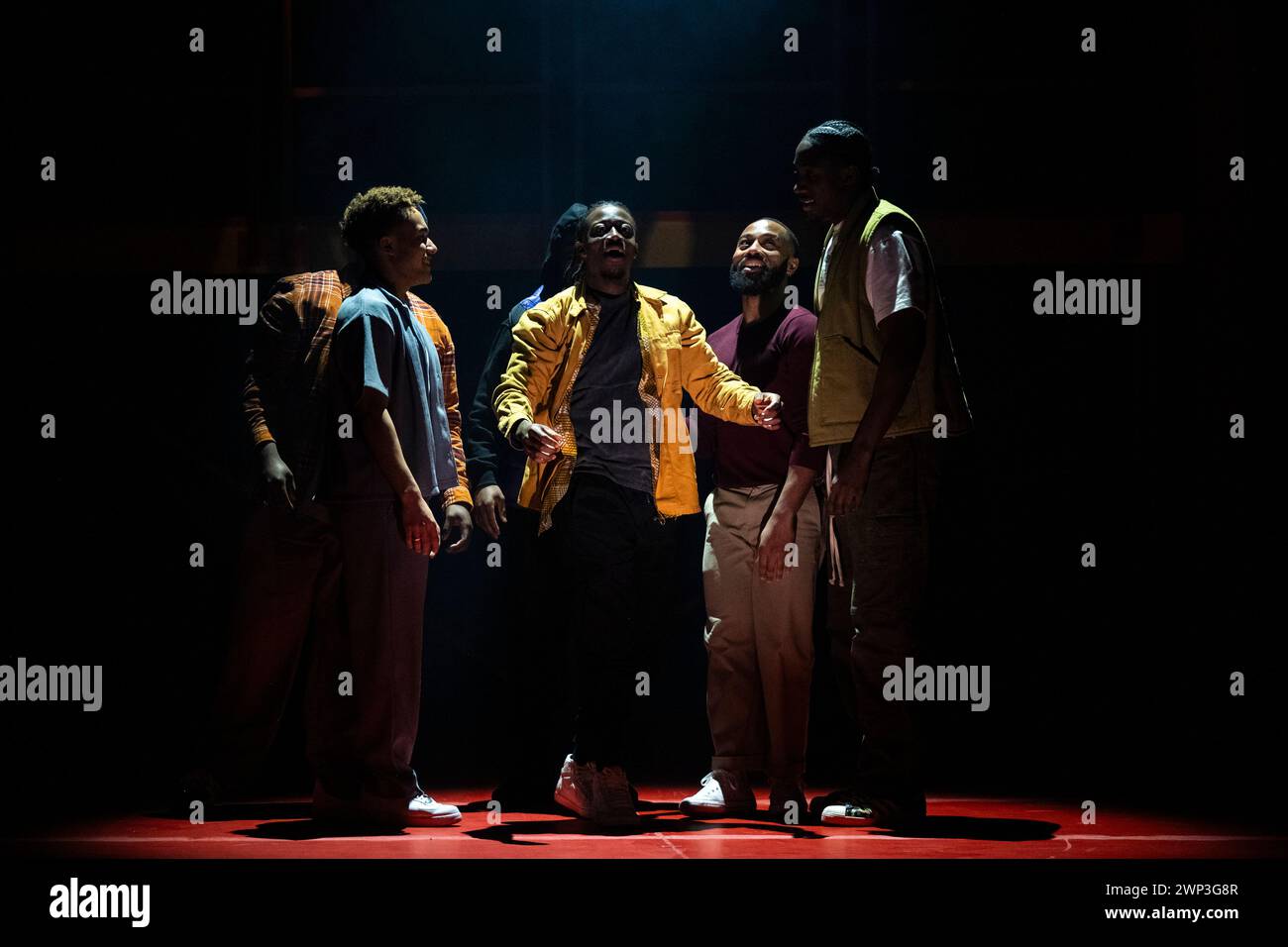 London, UK. 5 March 2024. The cast of six perform at a photocall for ...