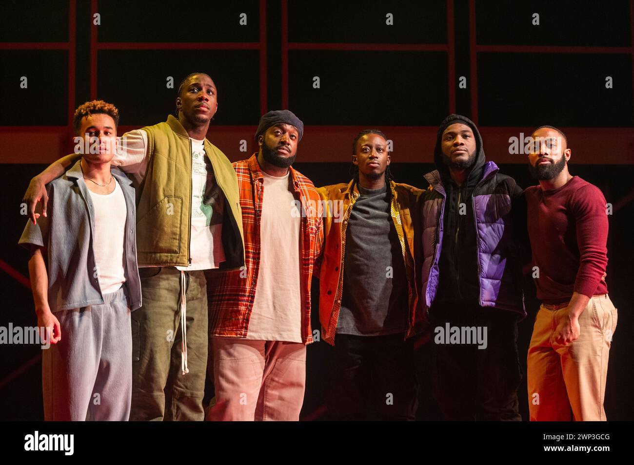 London, UK. 5 March 2024. The cast of six perform at a photocall for ...