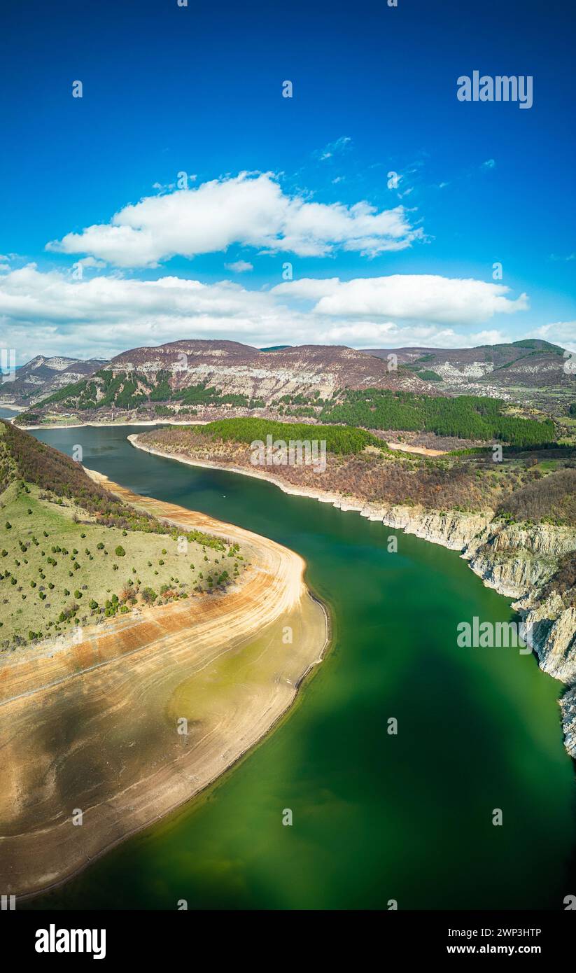 The meanders of Arda river near Ribartsi village in Bulgaria Stock ...