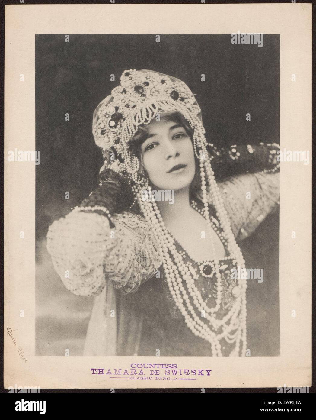 Circa 1910 bust portrait of Countess Thamara de Swirsky in a 'Danse ...