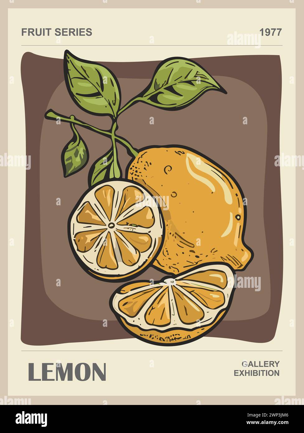 Abstract Fruit Market lemon retro art poster Stock Vector Image & Art ...