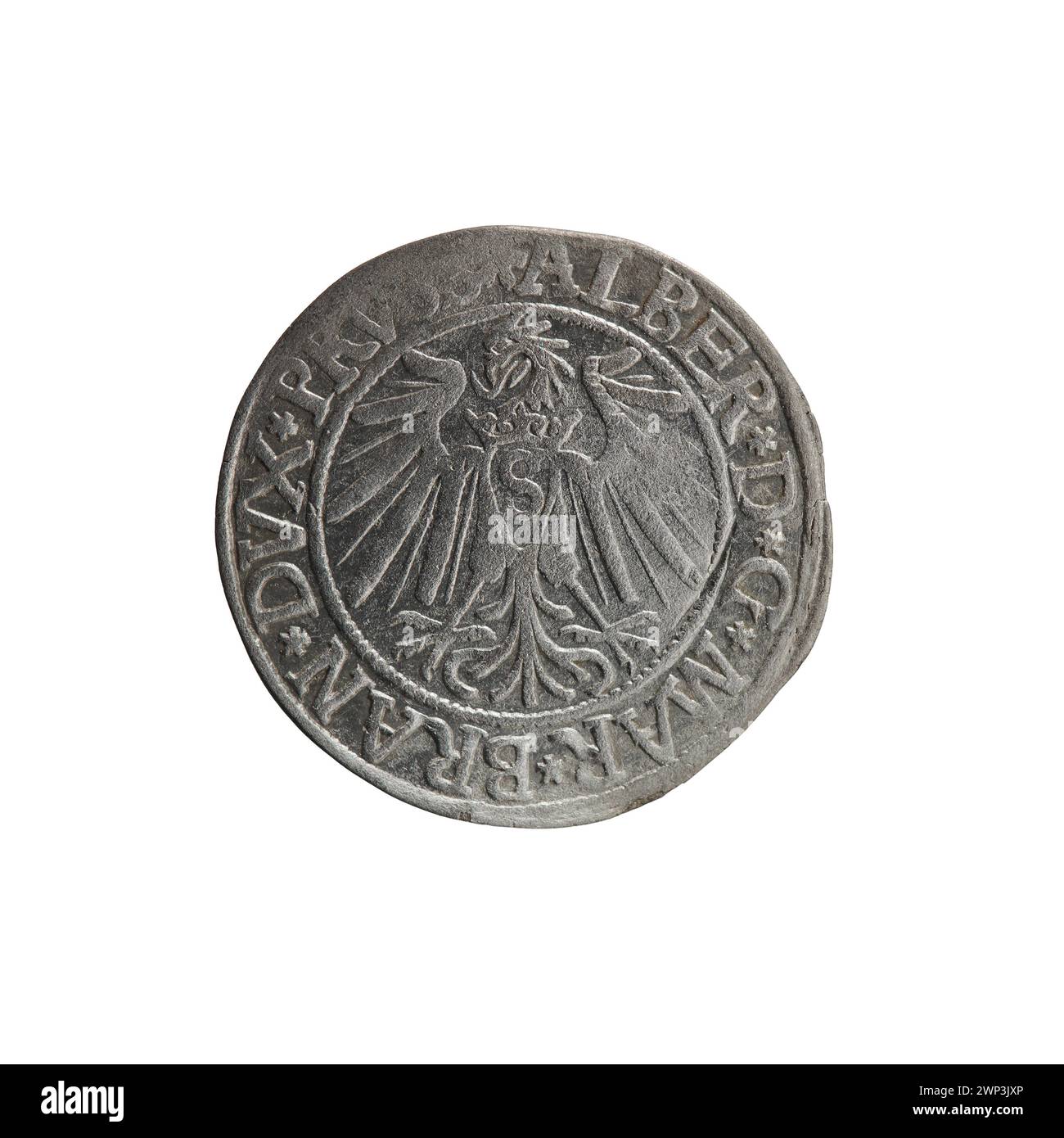 16th-century silver penny minted in 1539 by Jost Ludwik Decjusz and ...