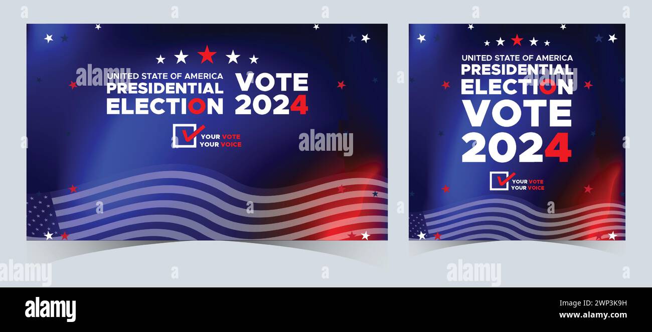 Set Of Vote 2024. Presidential election day in United States. Election ...