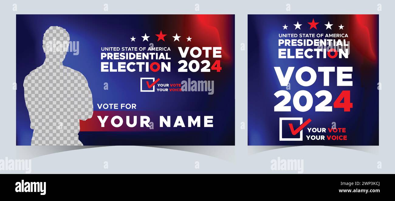 Set Of Vote 2024. Presidential election day in United States. Election ...