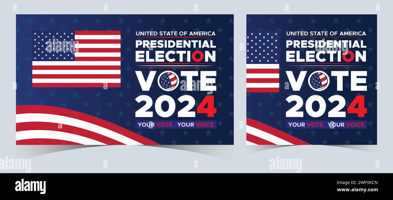 Set Of Vote 2024. Presidential election day in United States. Election ...