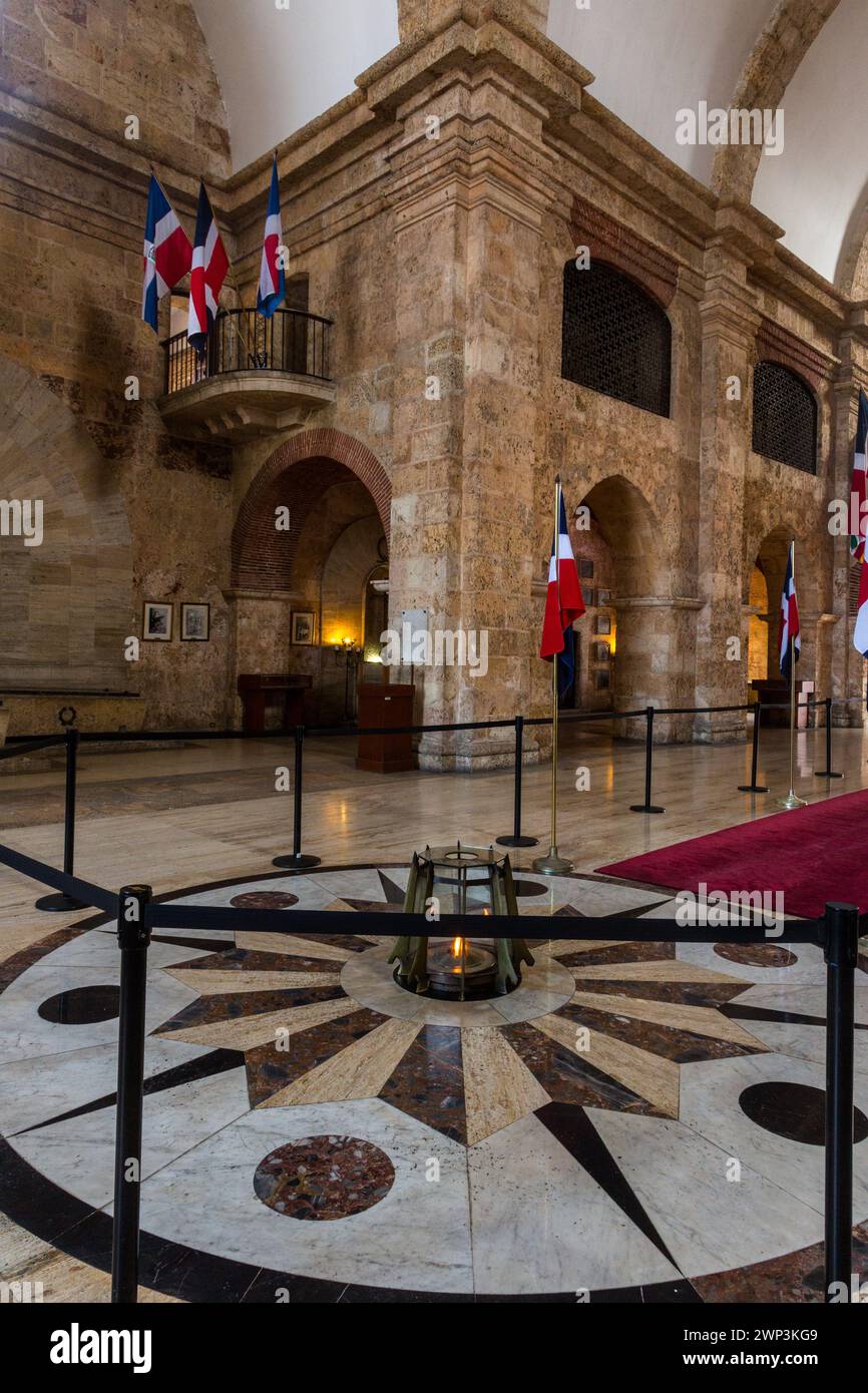 Eternal flame in the National Pantheon of the Dominican Republic, a ...