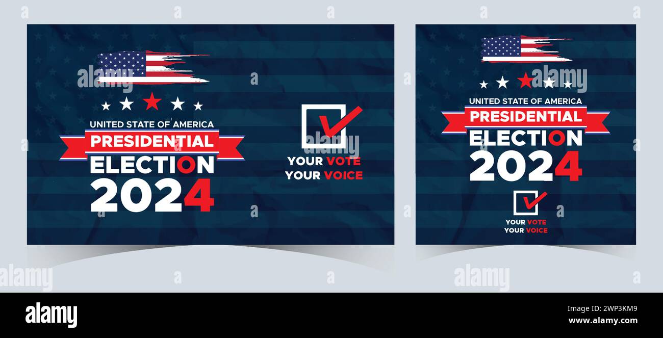 Set Of Vote 2024. Presidential election day in United States. Election ...