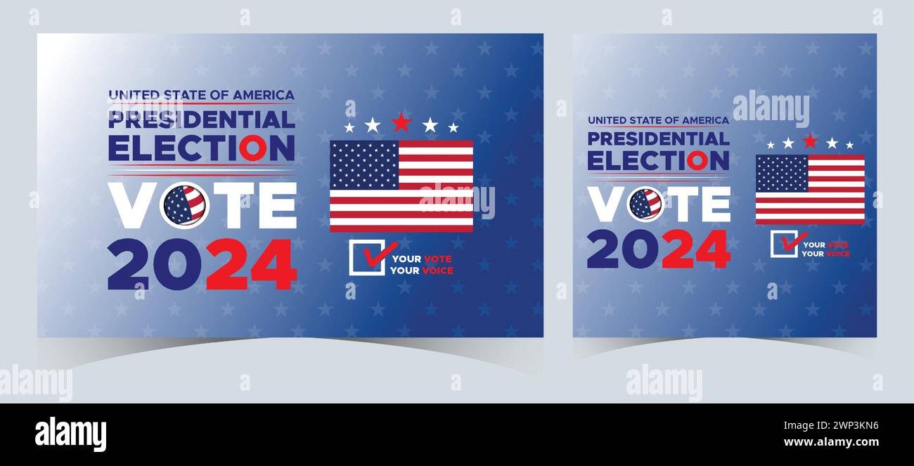 Set Of Vote 2024. Presidential election day in United States. Election ...