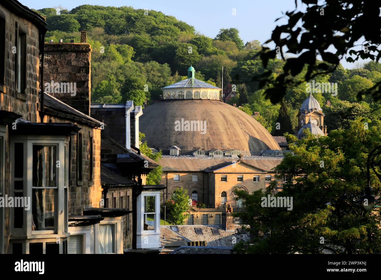 The Derby University building, spa town of Buxton, Peak District National Park, Derbyshire ...