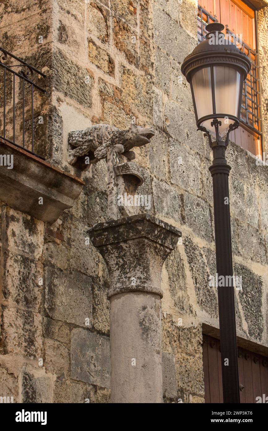 Carved stone gargoyles on the House of the Jesuits in the Colonial City ...
