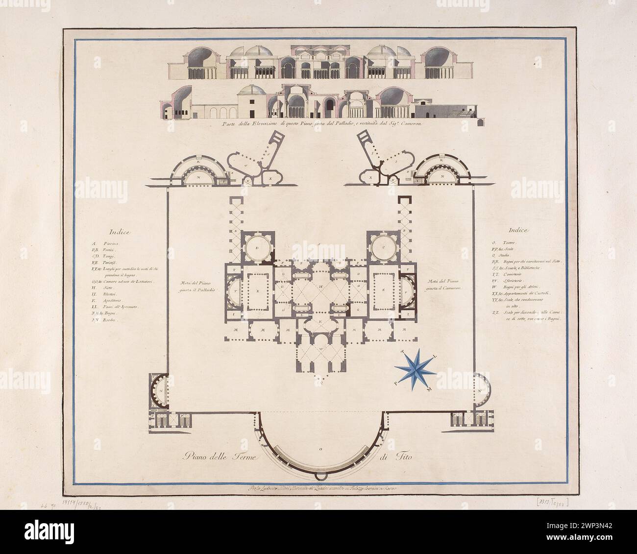 A 1776 architectural drawing by Marco Carlone, Vincenzo Brenna, and ...