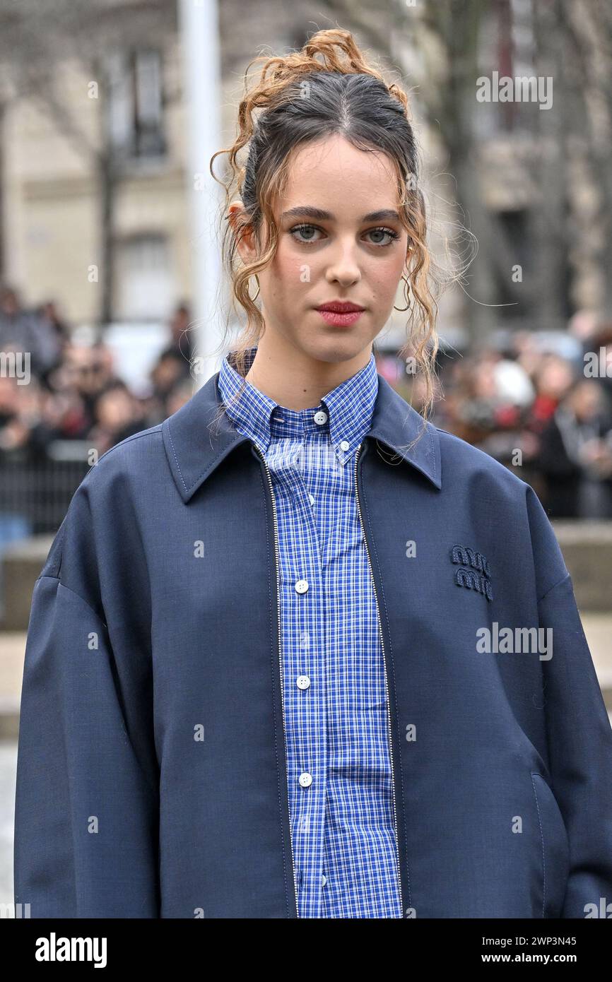 Paris, France. 05th Mar, 2024. Tess Barthelemy attending the Miu Miu ...