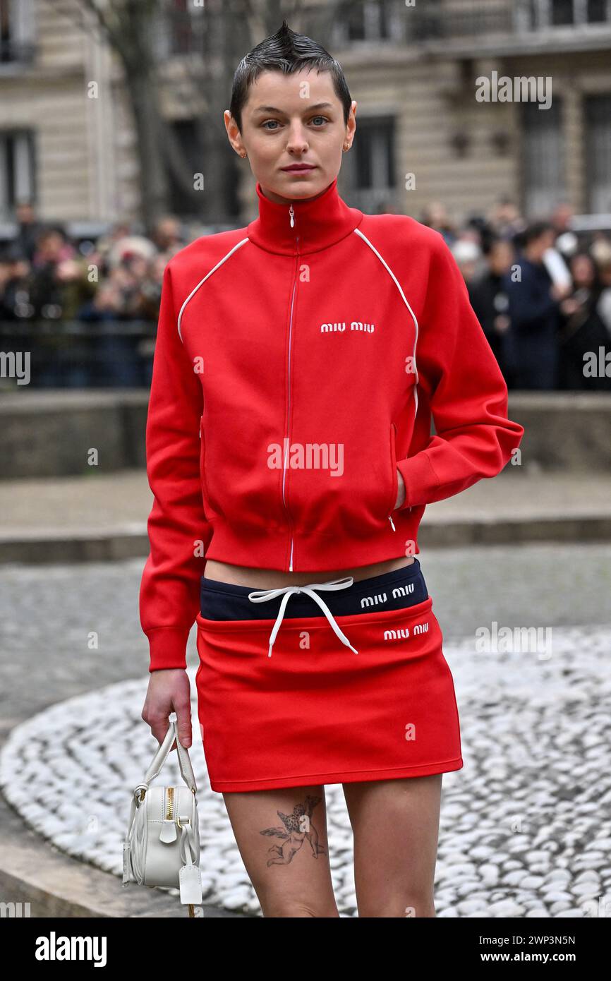 Paris, France. 05th Mar, 2024. Emma Corrin attending the Miu Miu show ...