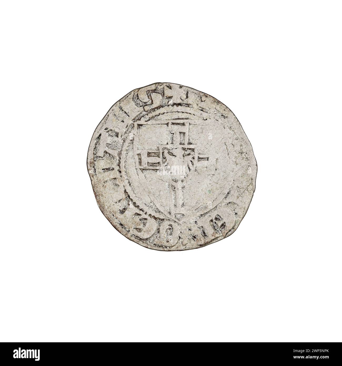 Medieval coin issued under Grand Master Winrych von Kniprode circa 1360 ...