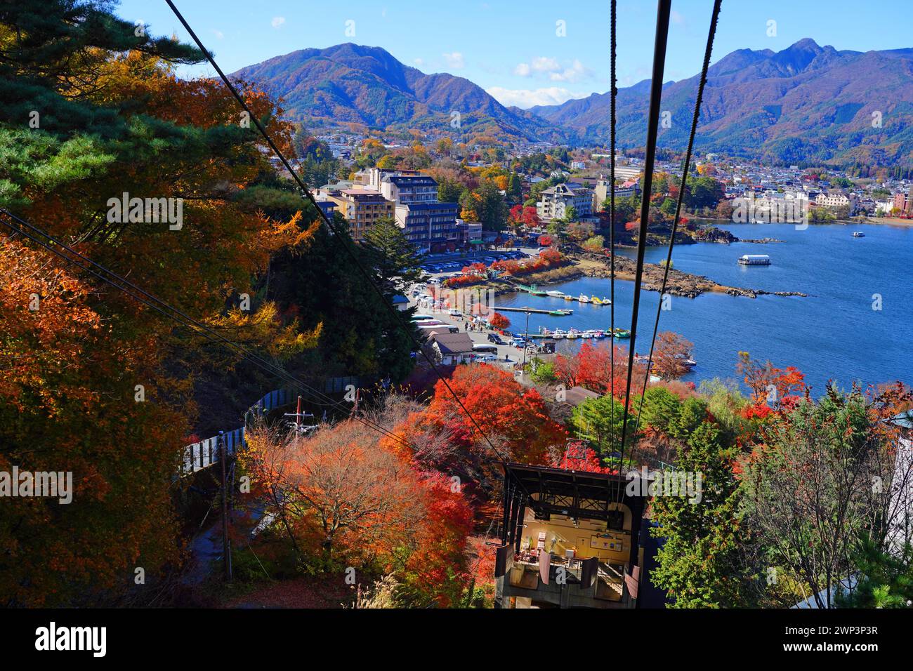 FUJIKAWAGUCHIKO, JAPAN – 20 NOV 2023 – View of the resort town of ...