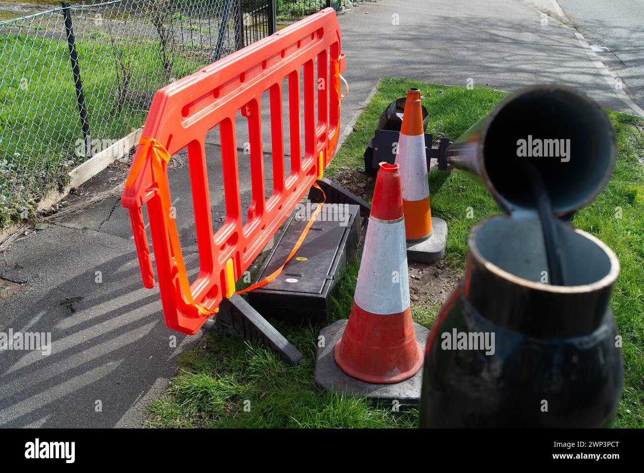 Harefield, UK. 4th March, 2024. A vandalised ULEZ camera in Harefield ...