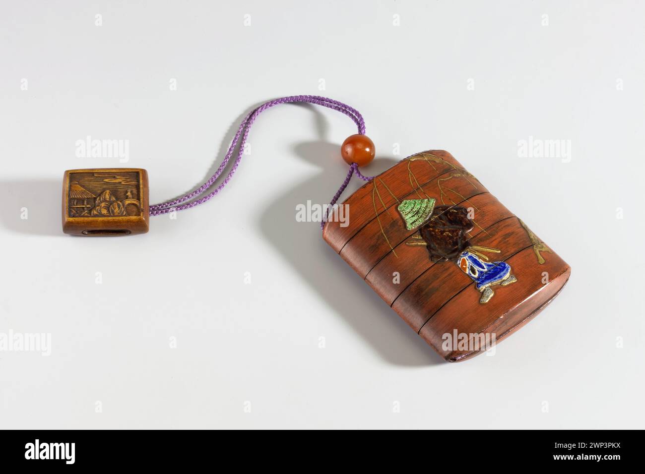 Four-day Inrô (medication box) from Hako-Nassuke and Ojime; Teiji ...