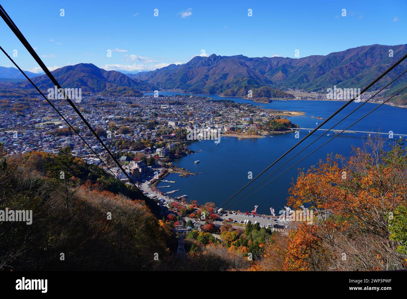 FUJIKAWAGUCHIKO, JAPAN – 20 NOV 2023 – View of the resort town of ...