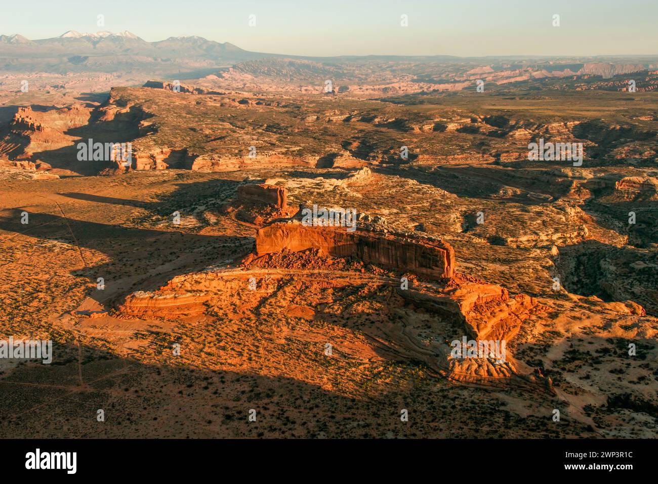 Aerial view of monitor butte and merrimac butte hi-res stock ...