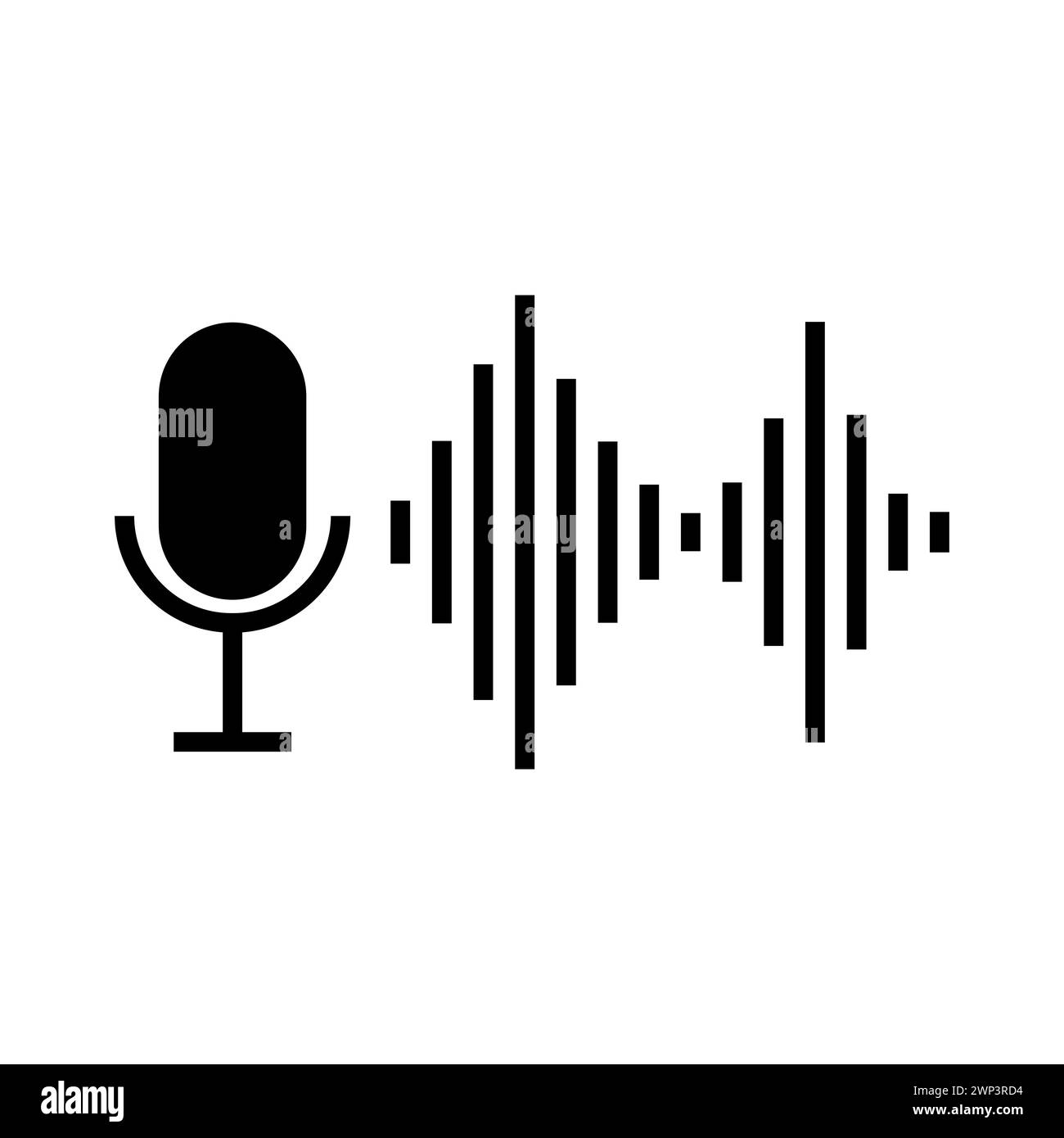 Podcast logo. Microphone icon. Music wave. Radio symbol. Audio concept ...