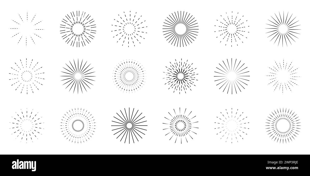 Fireworks set. Hand drawn Fireworks. Vector illustration. Stock image ...