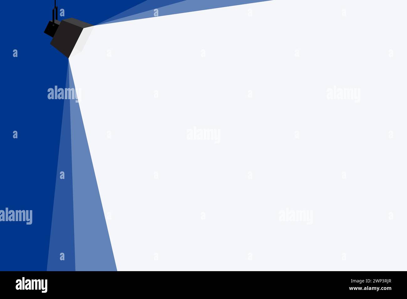 Spotlights picture. Blue room. Light banner. Realistic art. Interior ...