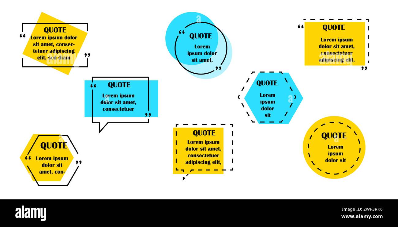 Modern frames quotes. Modern cartoon template. Dialog, chat speech ...