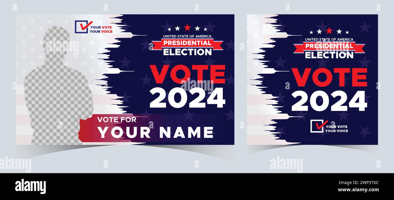 Set Of Vote 2024. Presidential election day in United States. Election ...