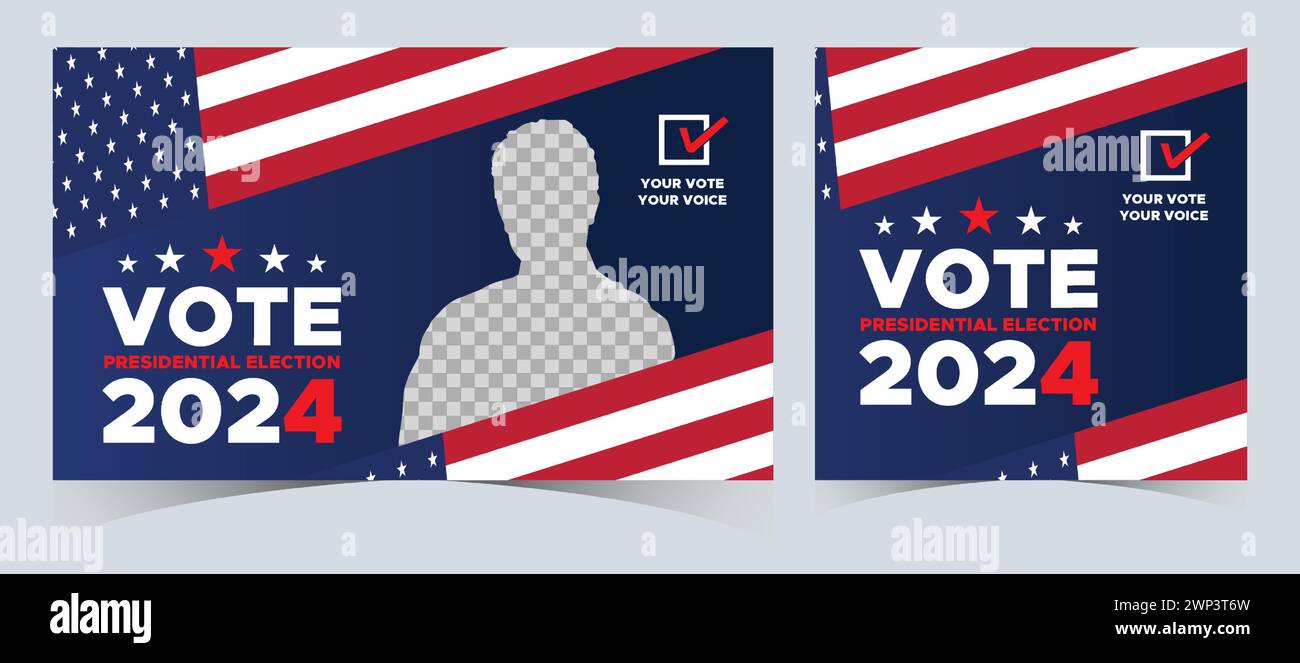 Set Of Vote 2024. Presidential election day in United States. Election ...