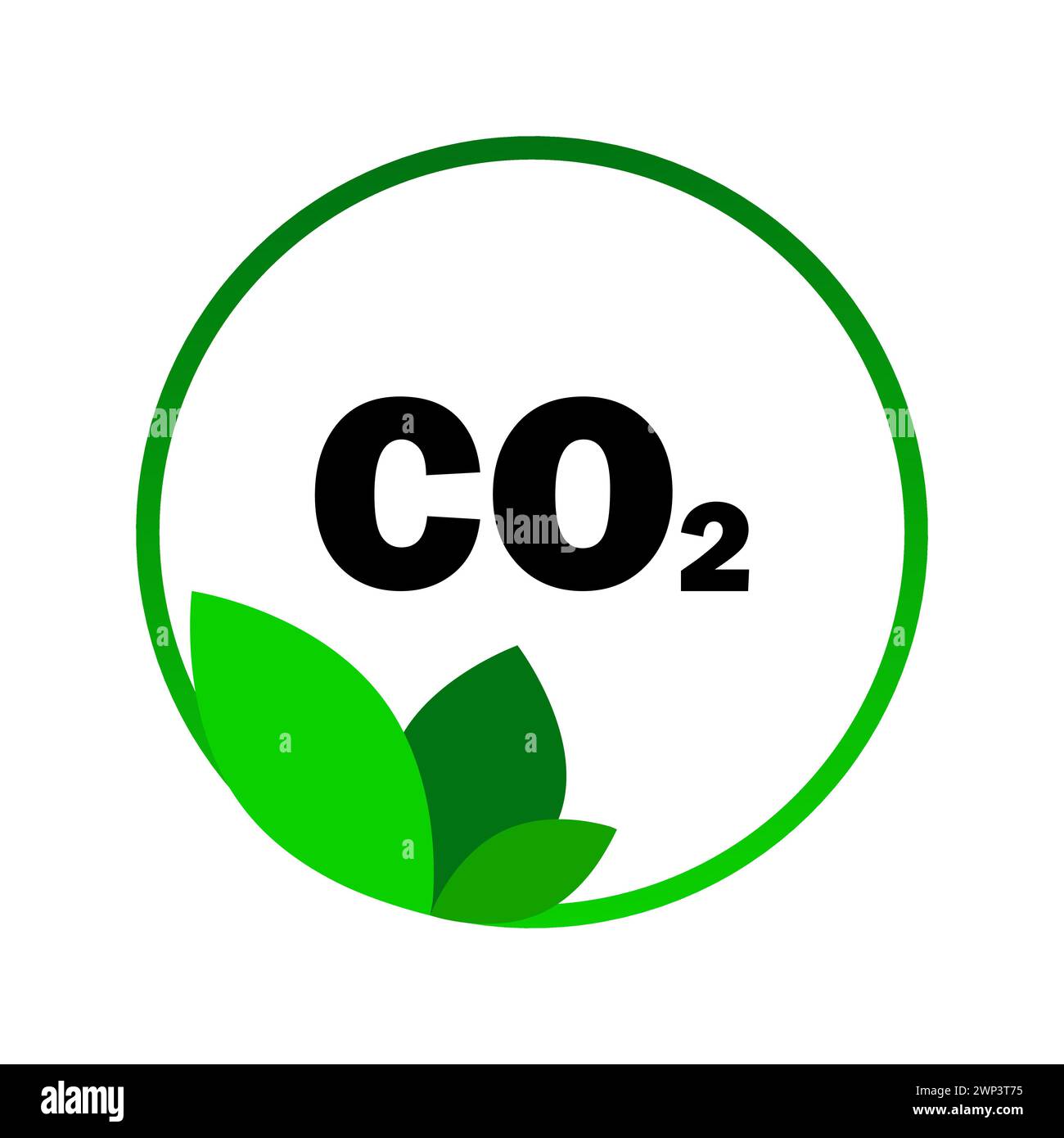 Flat template with co2 leaves for concept design. Logo design. Ecology ...