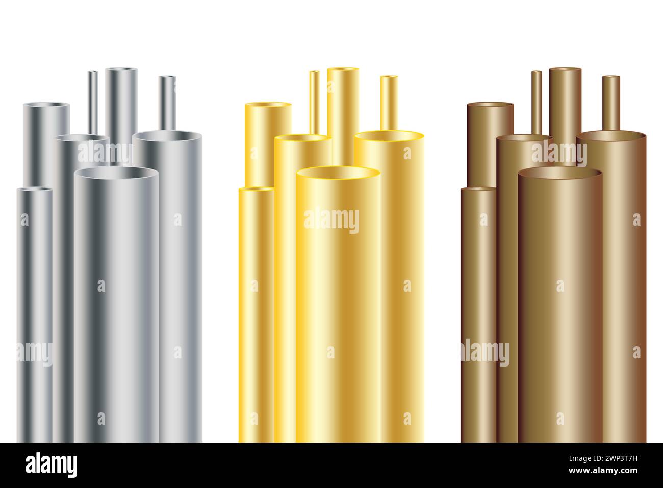 Iron pipes in abstract style on white background. Vector illustration ...