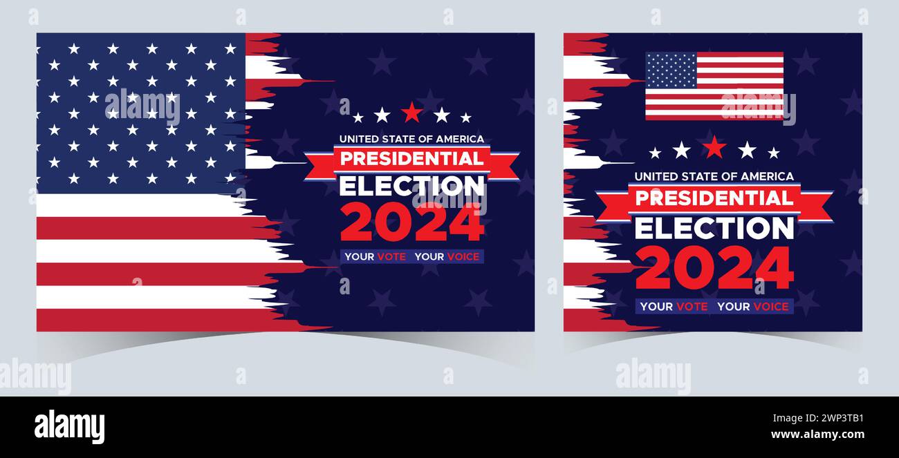 Set Of Vote 2024. Presidential election day in United States. Election ...