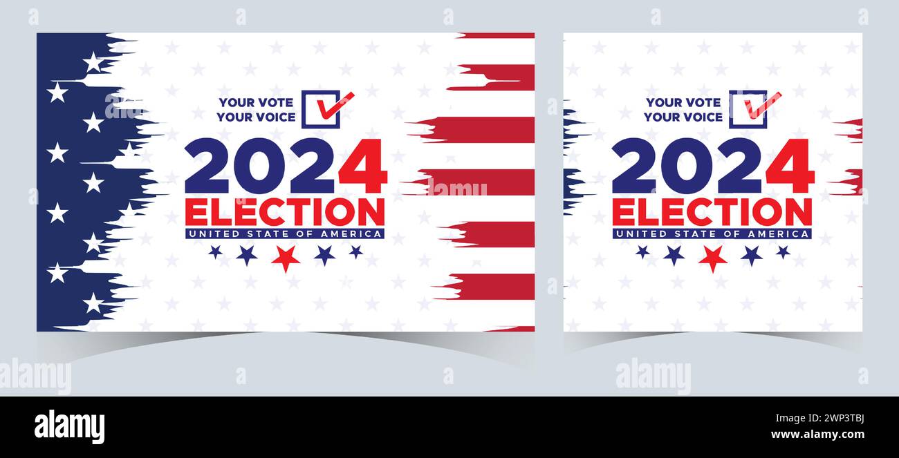 Set Of Vote 2024. Presidential election day in United States. Election ...