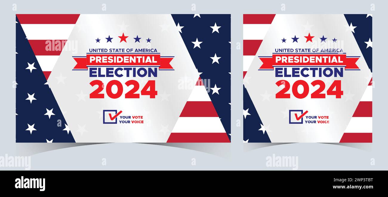 Set Of Vote 2024. Presidential election day in United States. Election ...