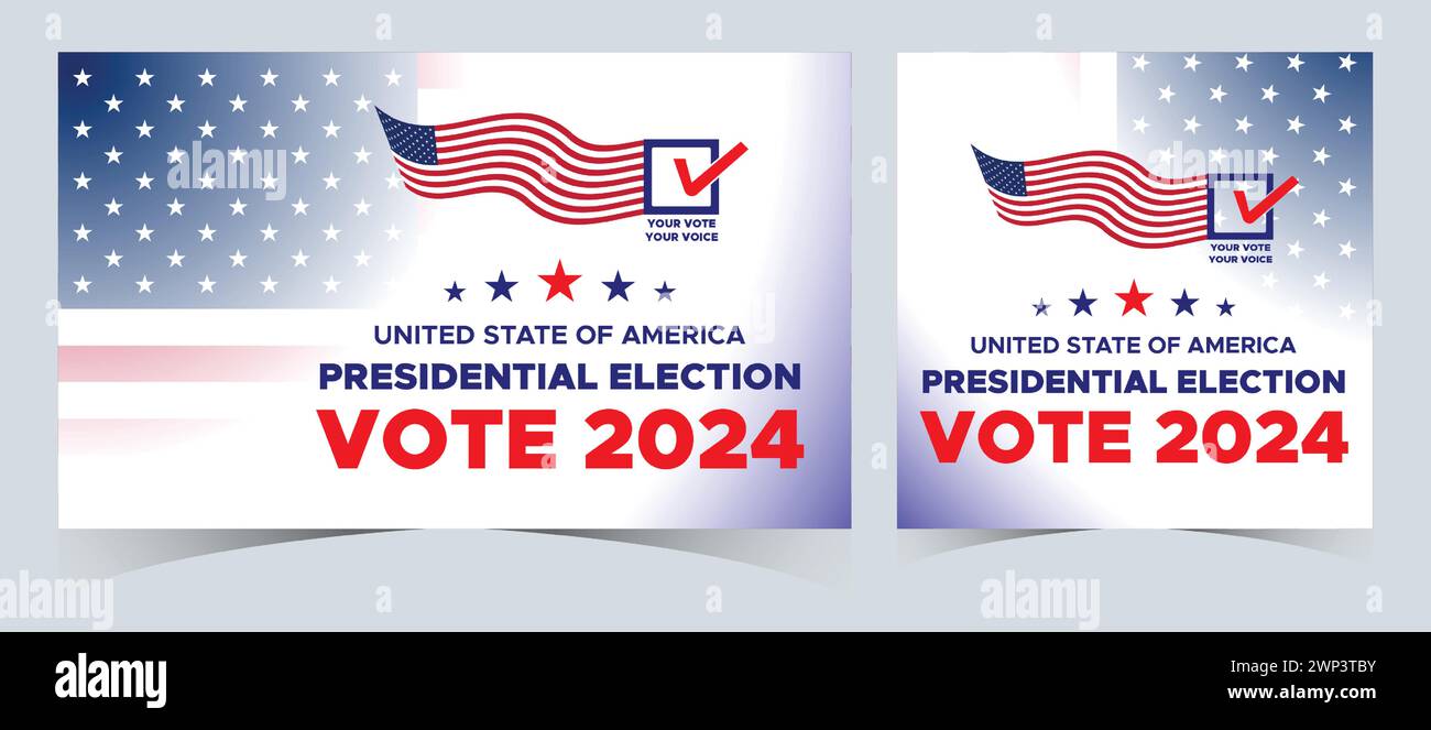 Set Of Vote 2024. Presidential election day in United States. Election ...