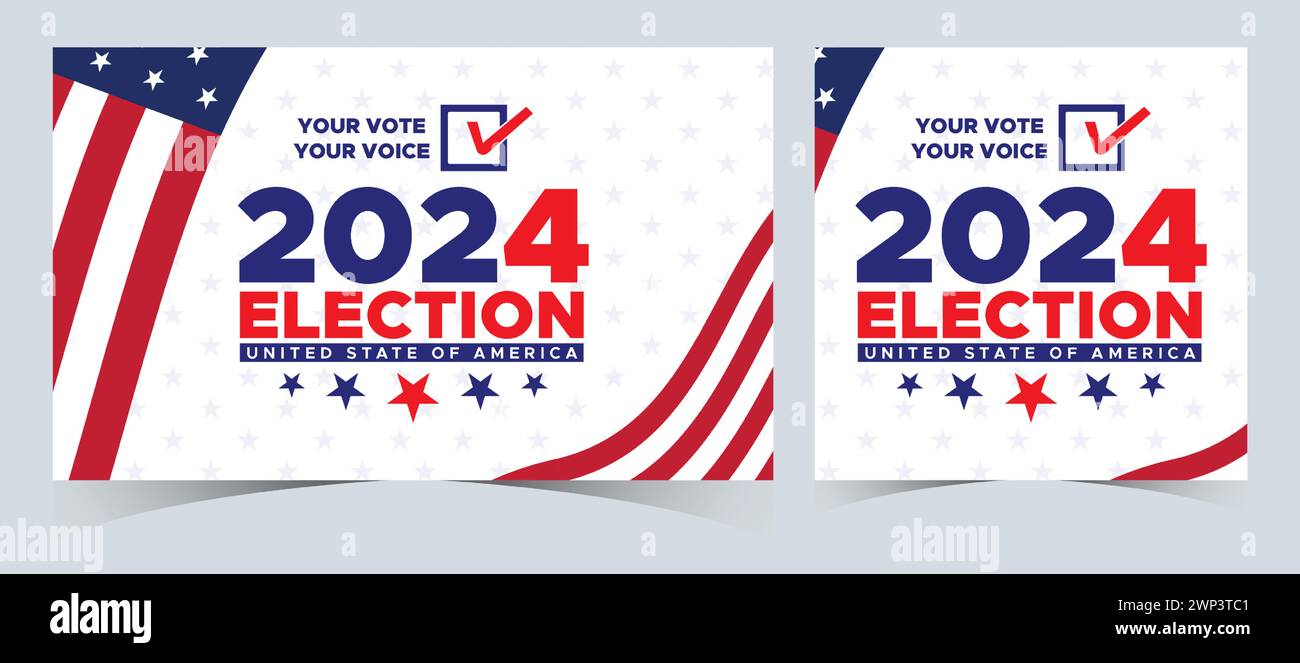 Set Of Vote 2024. Presidential election day in United States. Election ...