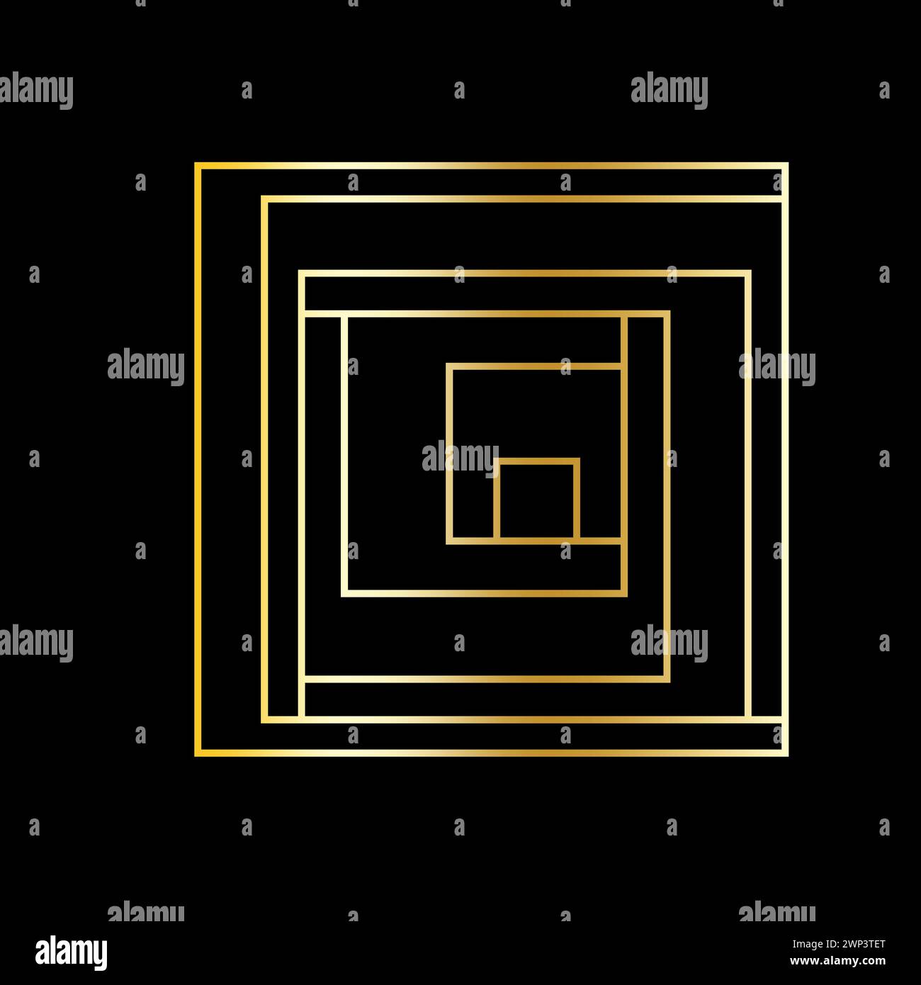 golden squares black background. Line wave elegant shine modern ...