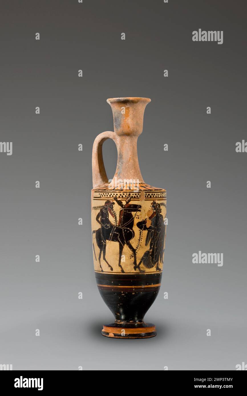 Black-figure lekythos from early 5th century BC, produced in an Attic ...
