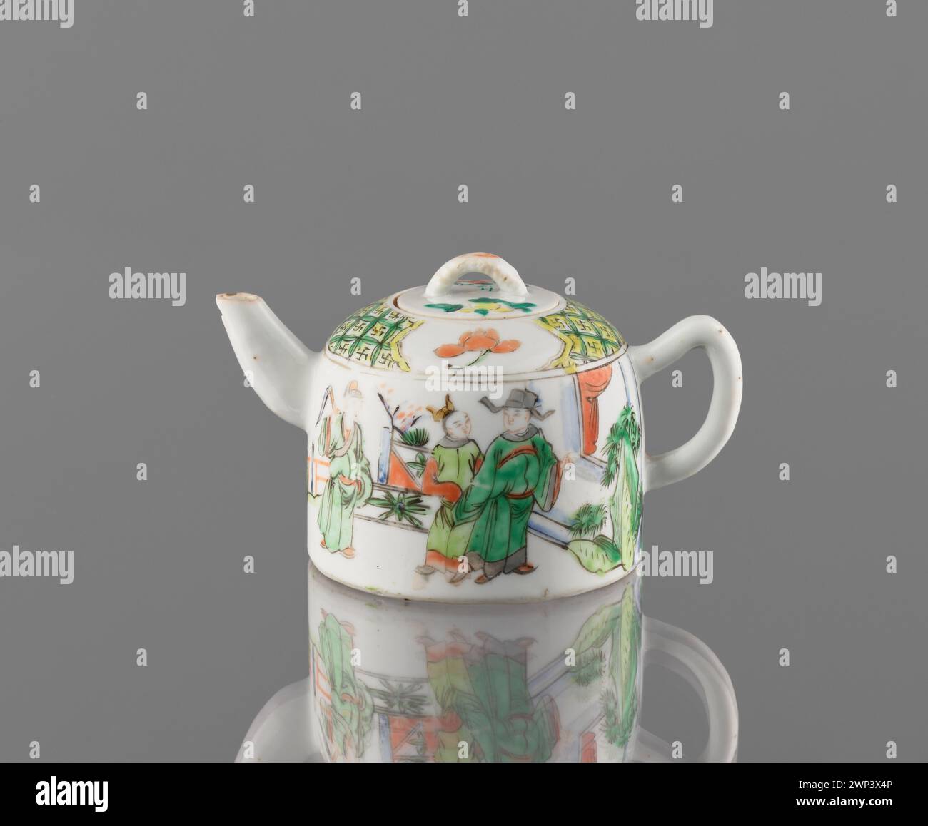 This 19th-century teapot is a ceramic vessel designed for brewing and ...